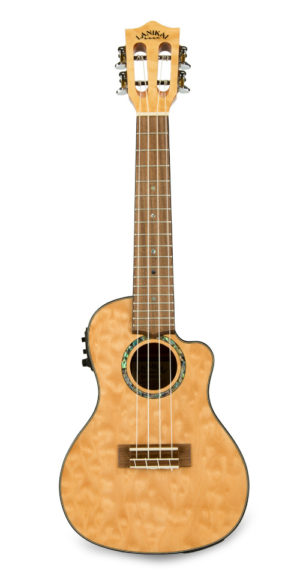 Quilted Maple Natural Concert A/E Ukulele - Lanikai Ukuleles